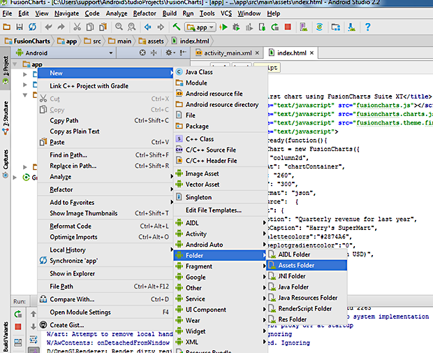Rendering FusionCharts in an Android Application